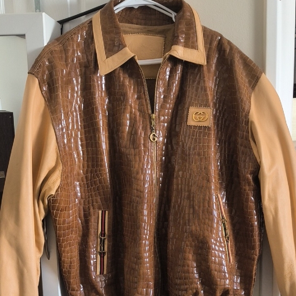 Gucci | Jackets & Coats | Gucci Brown Leather Jacket | Poshmark